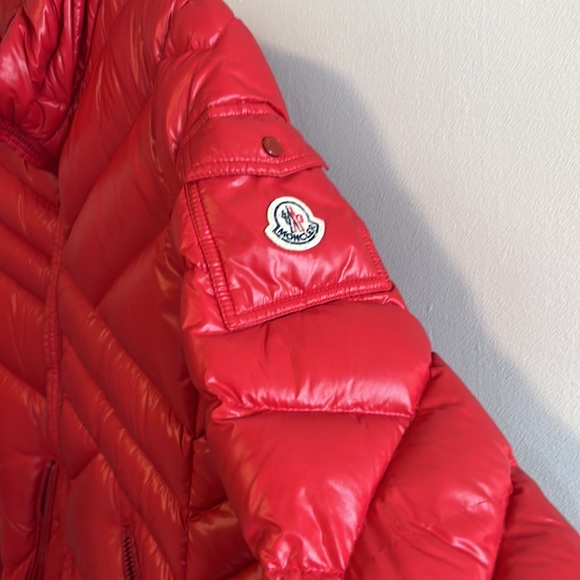 Moncler | Jackets & Coats | Red Moncler Jacket With Detachable Hood ...